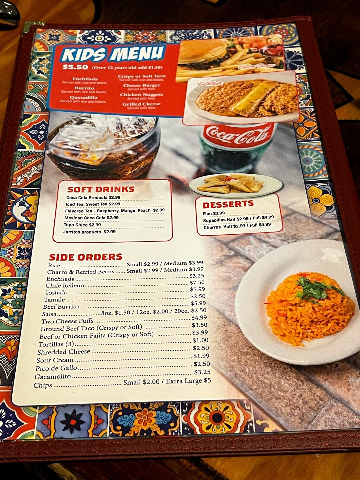 Menu at Mi Rancho Spring restaurant, The Woodlands, Farm to Market 2920