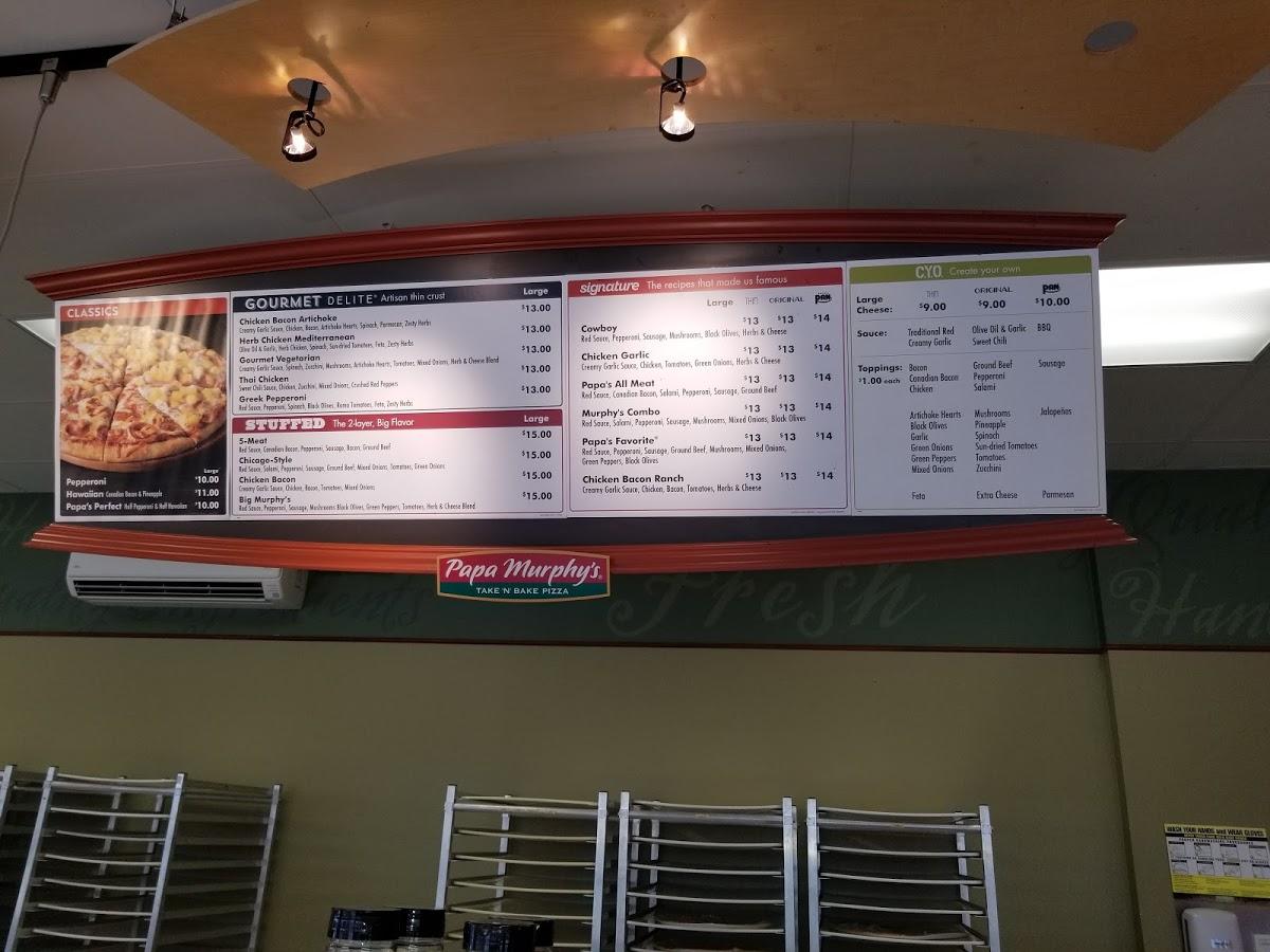 Menu at Papa Murphy's | Take 'N' Bake Pizza pizzeria, Mountain Home ...