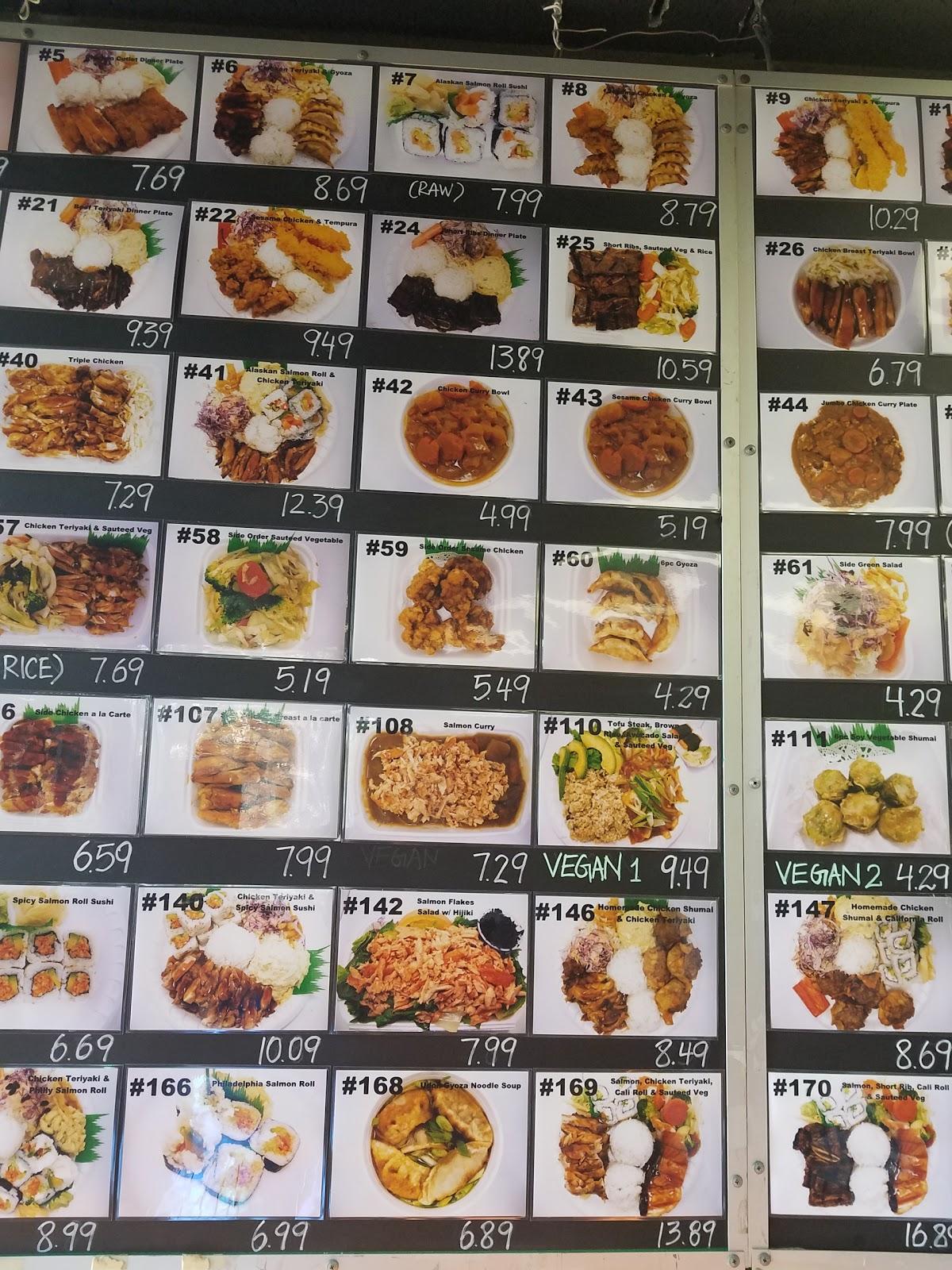 Menu at Sachi Teriyaki House restaurant, Los Angeles