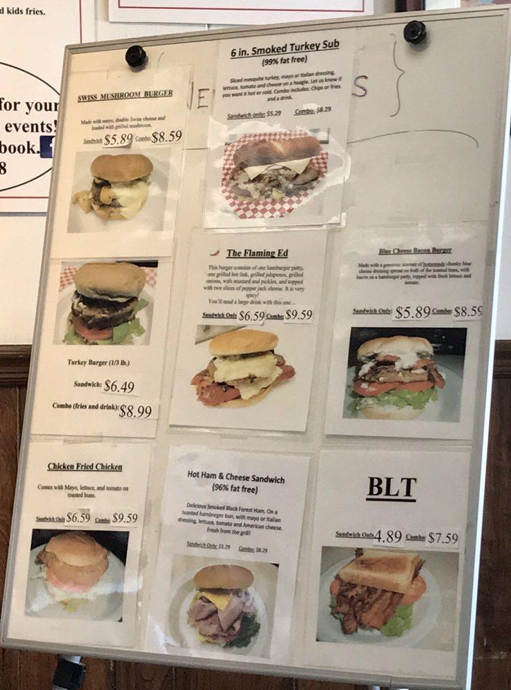 Menu at Big Ed's Hamburgers restaurant, Oklahoma City, N Pennsylvania Ave