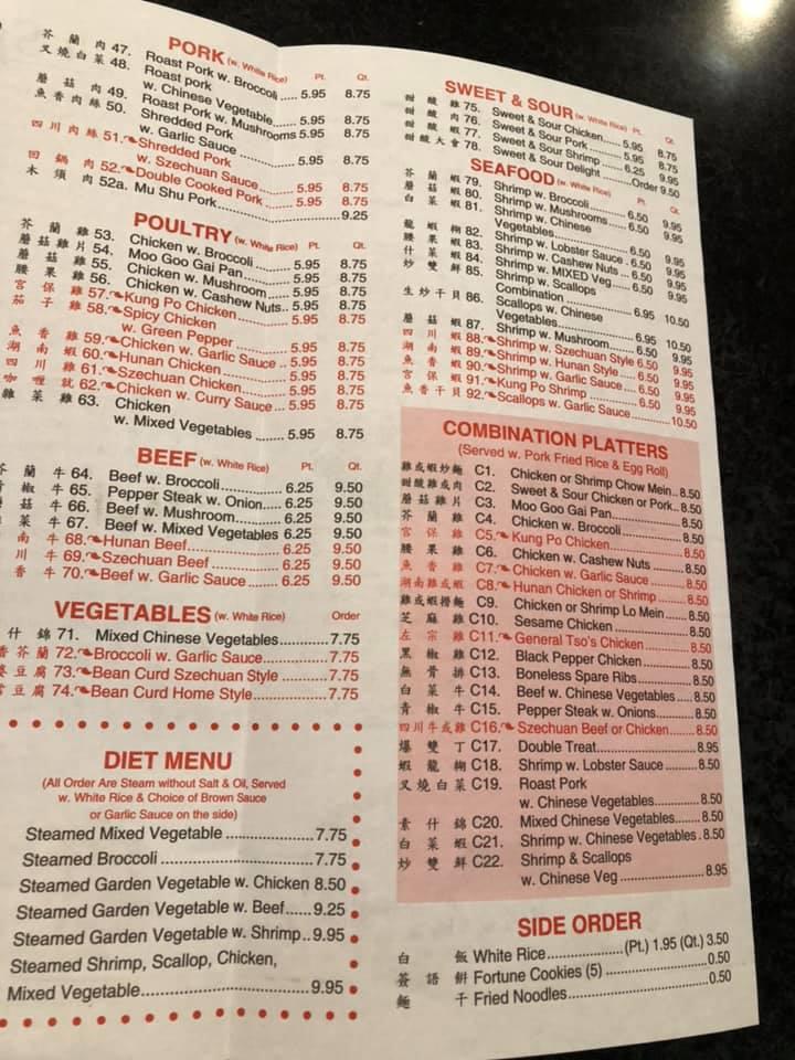 Menu at Dragon Buffet restaurant, Russell Springs, 221 US-127