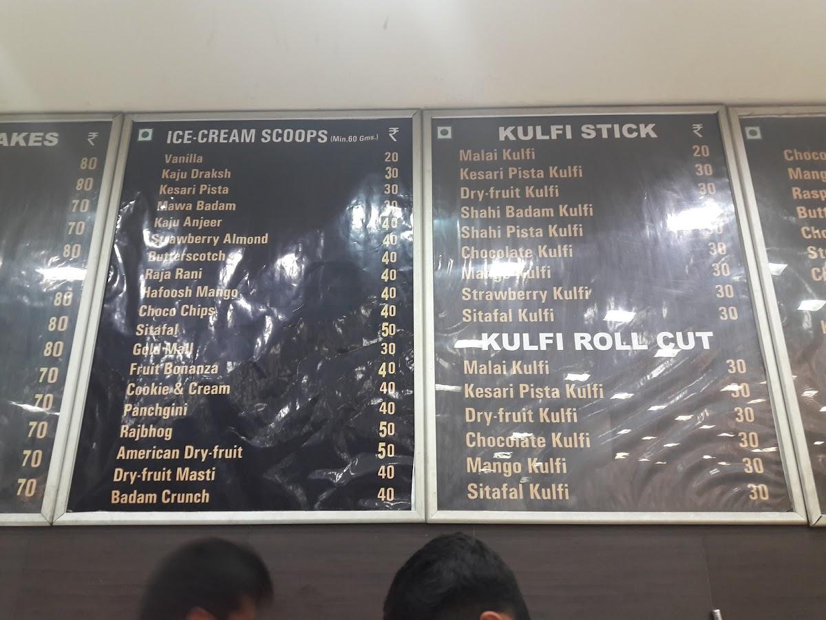 Menu at Farki (Delhi Darwaja), Ahmedabad, Outside Delhi Gate