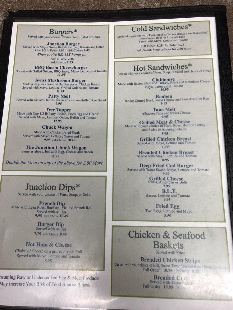 Menu at Junction Diner cafe, Poulsbo