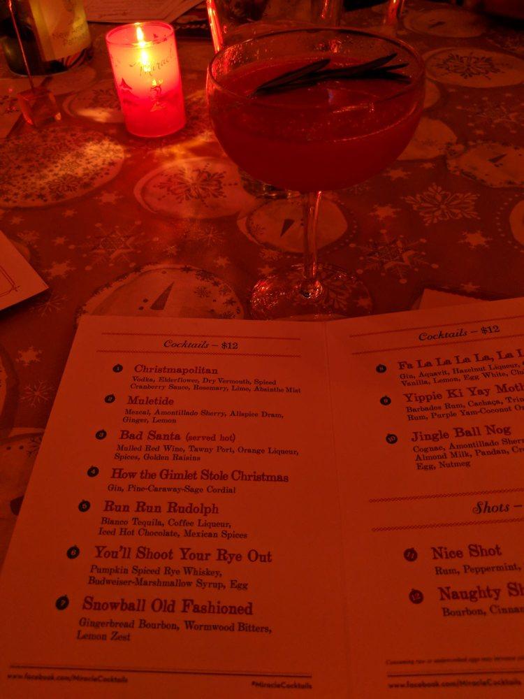 Menu at Miracle II Christmas pop-up pub & bar, Atlanta