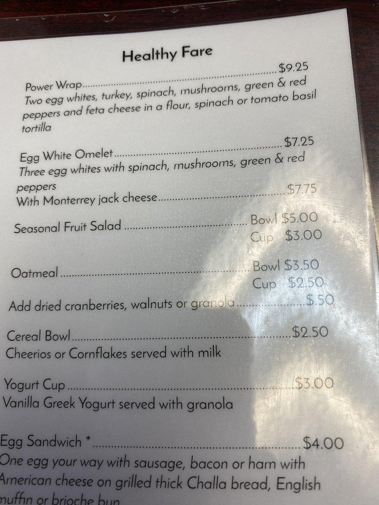 Menu at Strickland's restaurant, Seneca