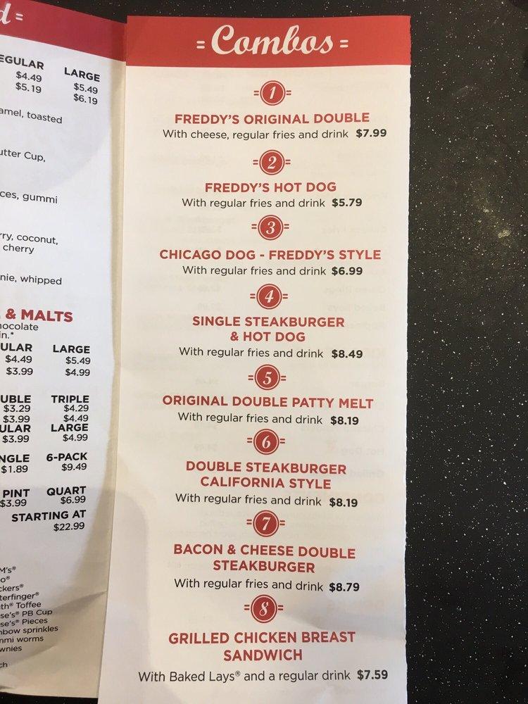 Menu at Freddy's Frozen Custard & Steakburgers fast food, Orlando ...