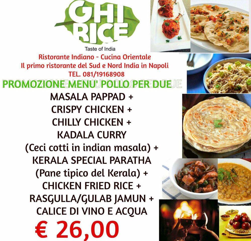 Speisekarte von Ghi rice (indian restaurant), Neapel