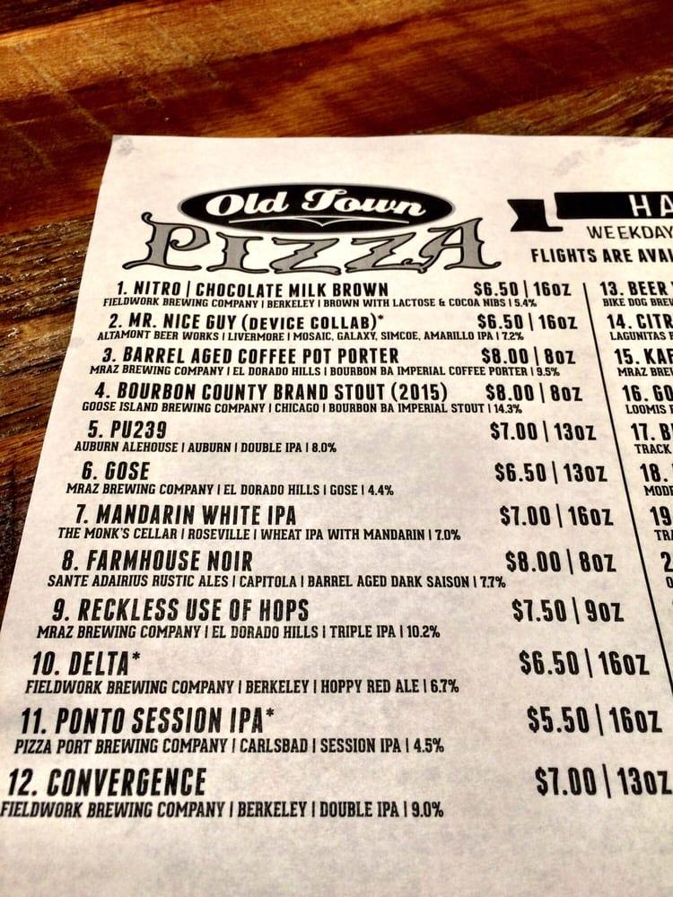 Menu at Old Town Pizza pub & bar, Roseville, 120 Church St