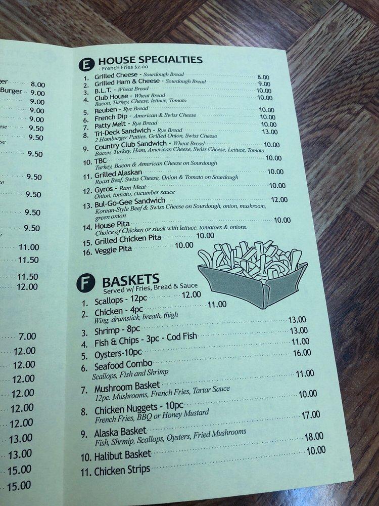 Menu at Scottie's Sub Shop fast food, Anchorage