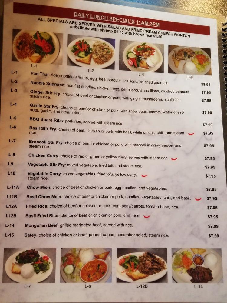 Menu at Thai Rama Restaurant, Torrance
