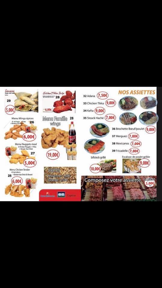 Menu at Béthune Fast Food Snack Halal, Béthune