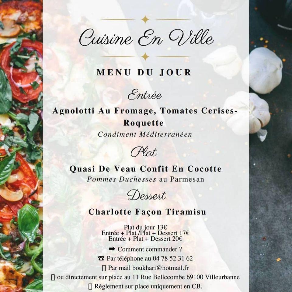 Menu at Cuisine En Ville by Karim Boukhari restaurant, Villeurbanne