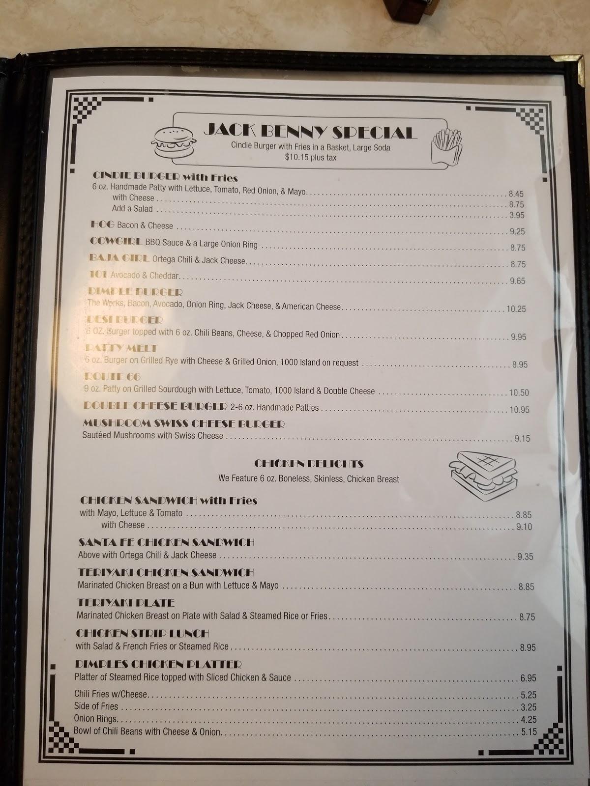Menu at Dimples Diner restaurant, Visalia