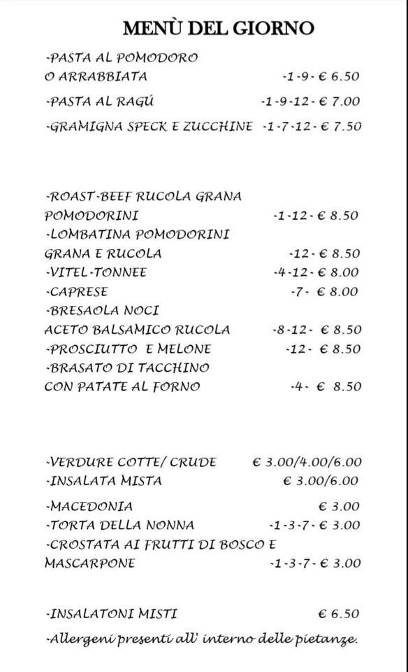 Speisekarte von Bar Modena Due, Modena