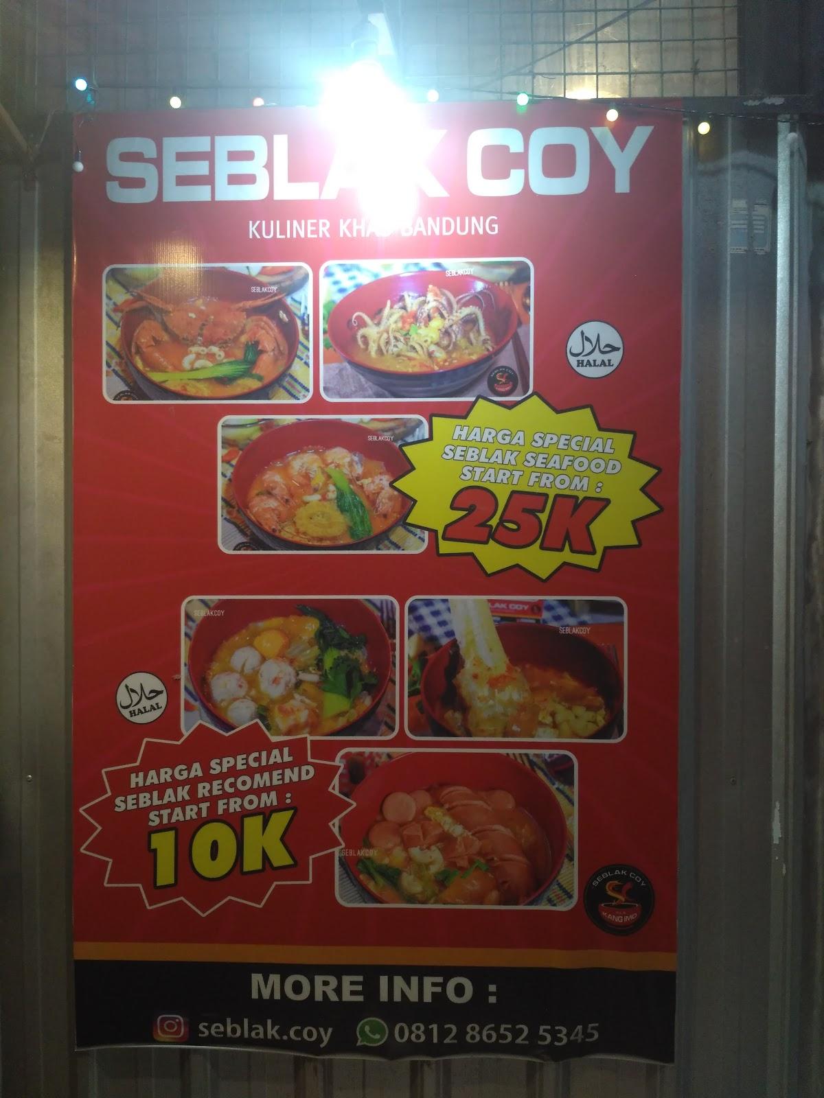 Menu at Seblak Coy Penumping restaurant, Surakarta