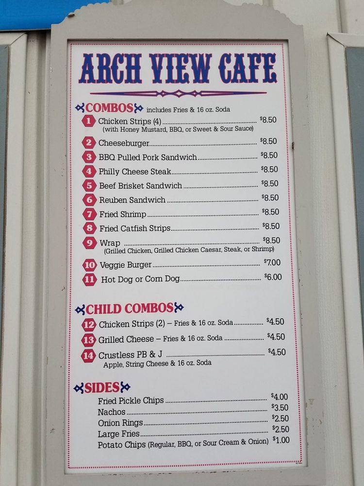 Menu at Arch View Cafe, St. Louis