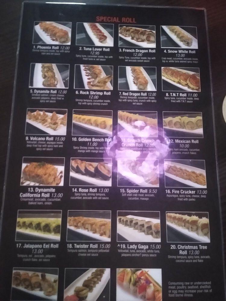 Menu at Sushi Garden restaurant, Mishawaka