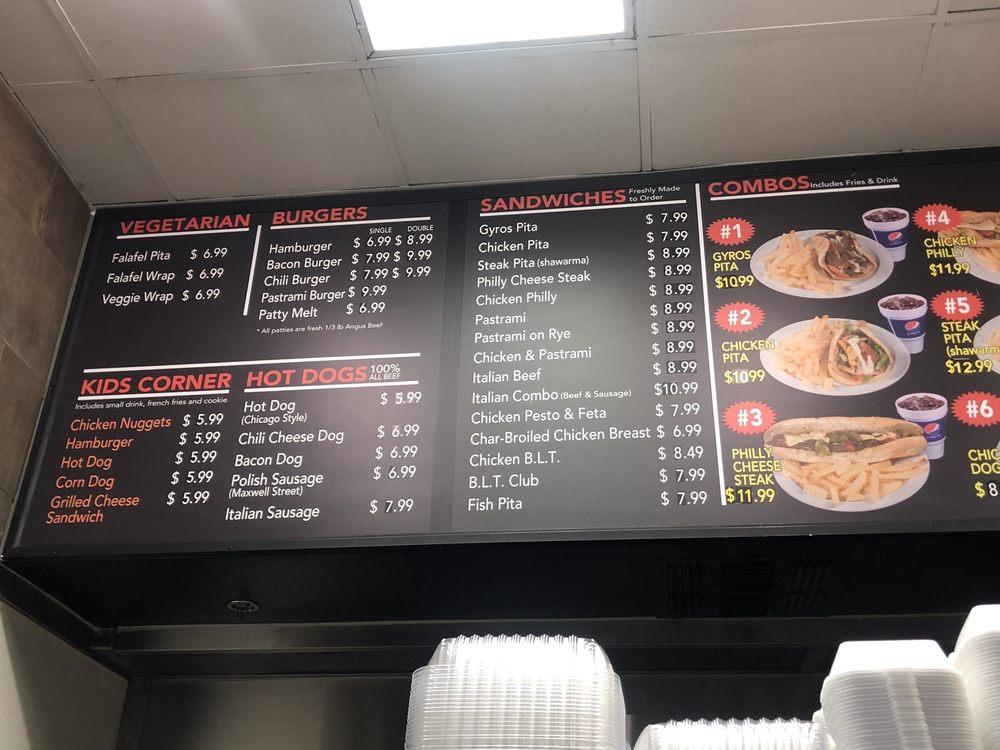 Menu at Gyros Palace restaurant, Peoria