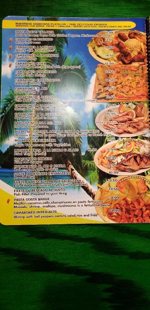 Carta del restaurante Isla Del Mar, Rockford