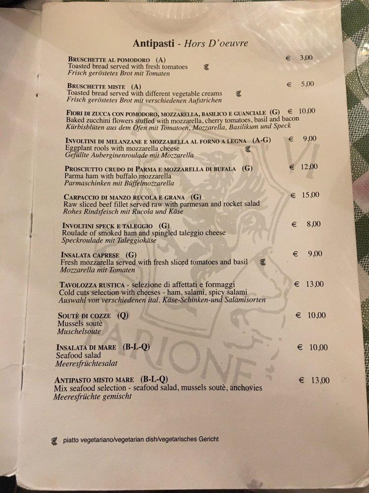 Menu da Ponte e Parione - Ristorante Piazza Navona, Roma