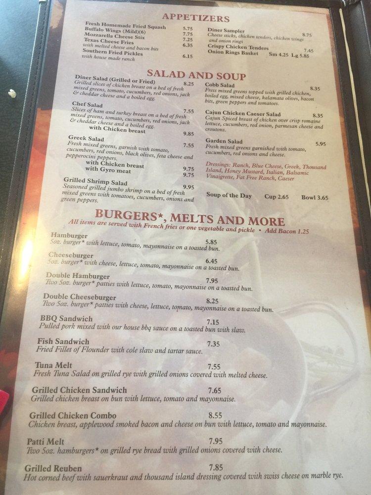 Menu at Rock Hill Diner restaurant, Rock Hill, Cherry Rd