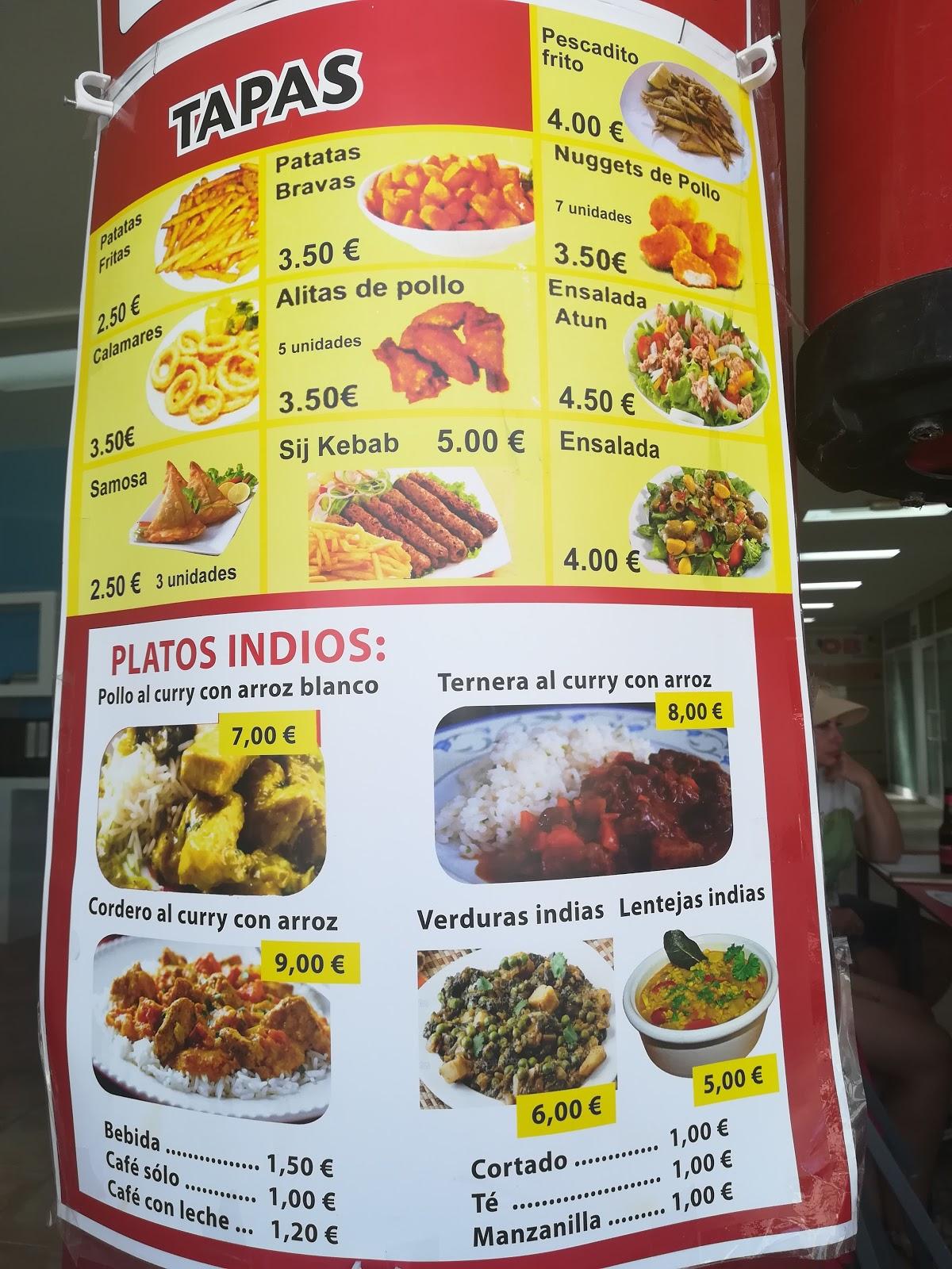 Menu at Super Kebab restaurant, Peníscola