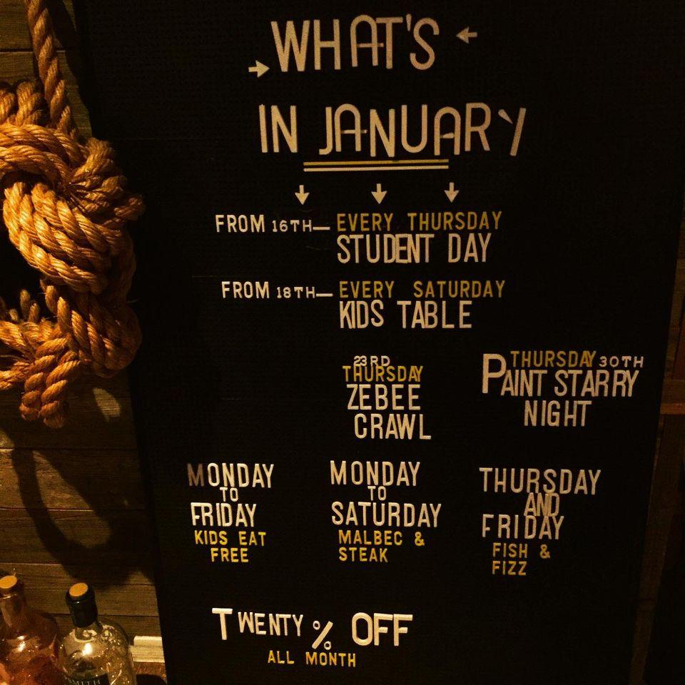 Menu at The Sail Loft, Greenwich pub & bar, London, 11 Victoria Parade