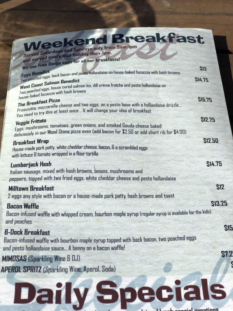 Menu at Milltown Bar & Grill, Richmond