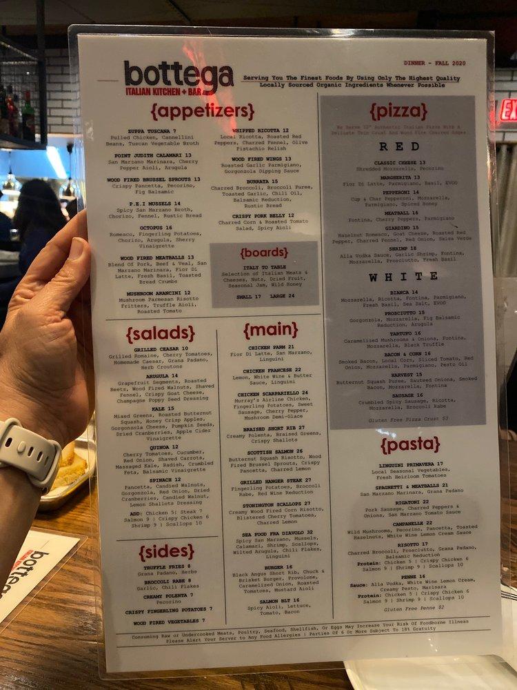 Menu at Bottega Italian Kitchen + Bar, Bethel