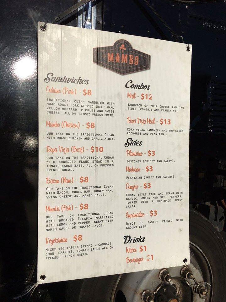 Menu at El Mambo Food Truck, Kissimmee