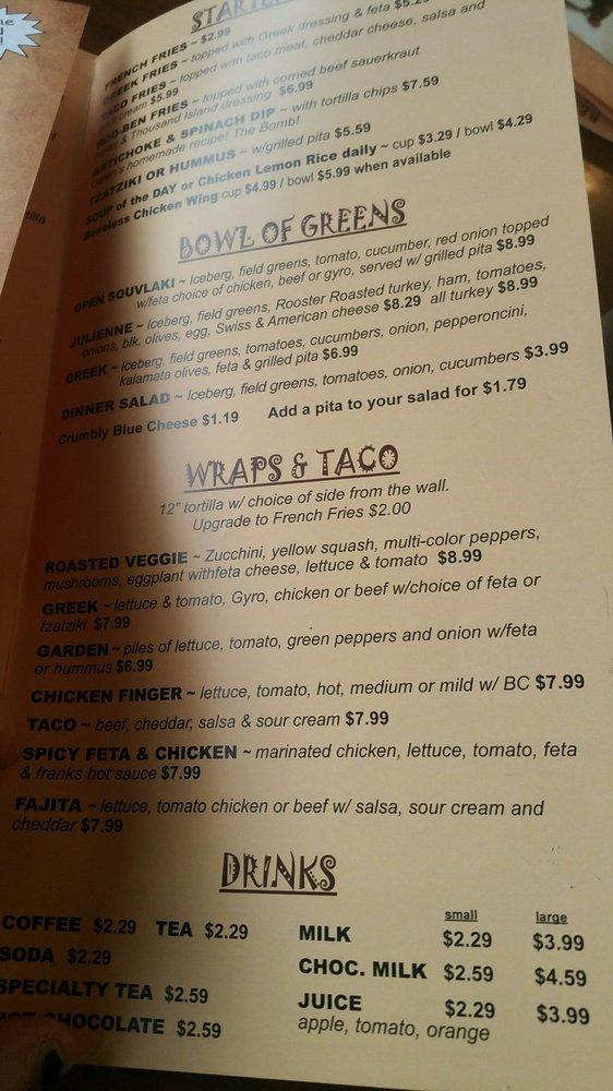 Menu at The Howling Rooster Restaurant & Bar, Buffalo, 529 Englewood Ave