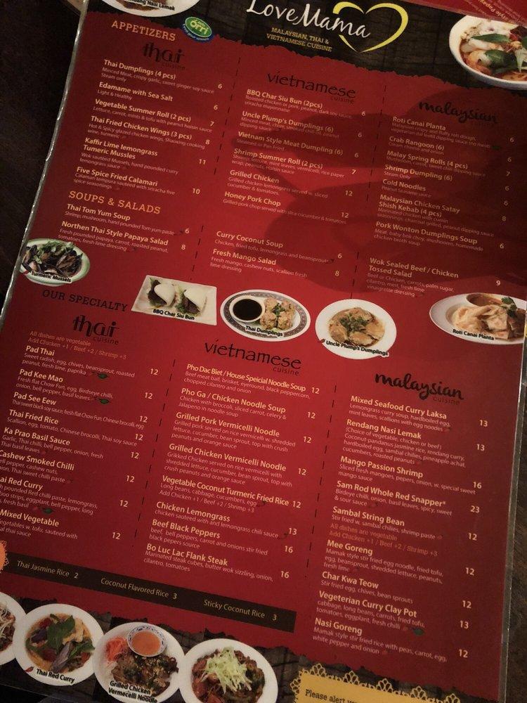 Menu at Love Mama restaurant, New York City, 174 2nd Ave