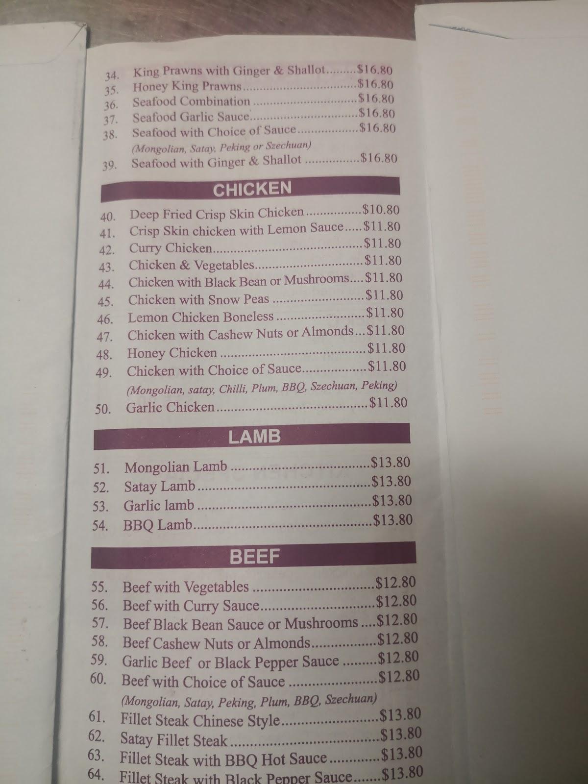 Menu at Padstow Chinese Kitchen fast food, Padstow