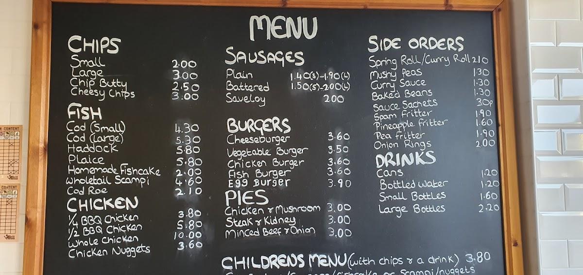 Menu at The Harbour fast food, Carterton