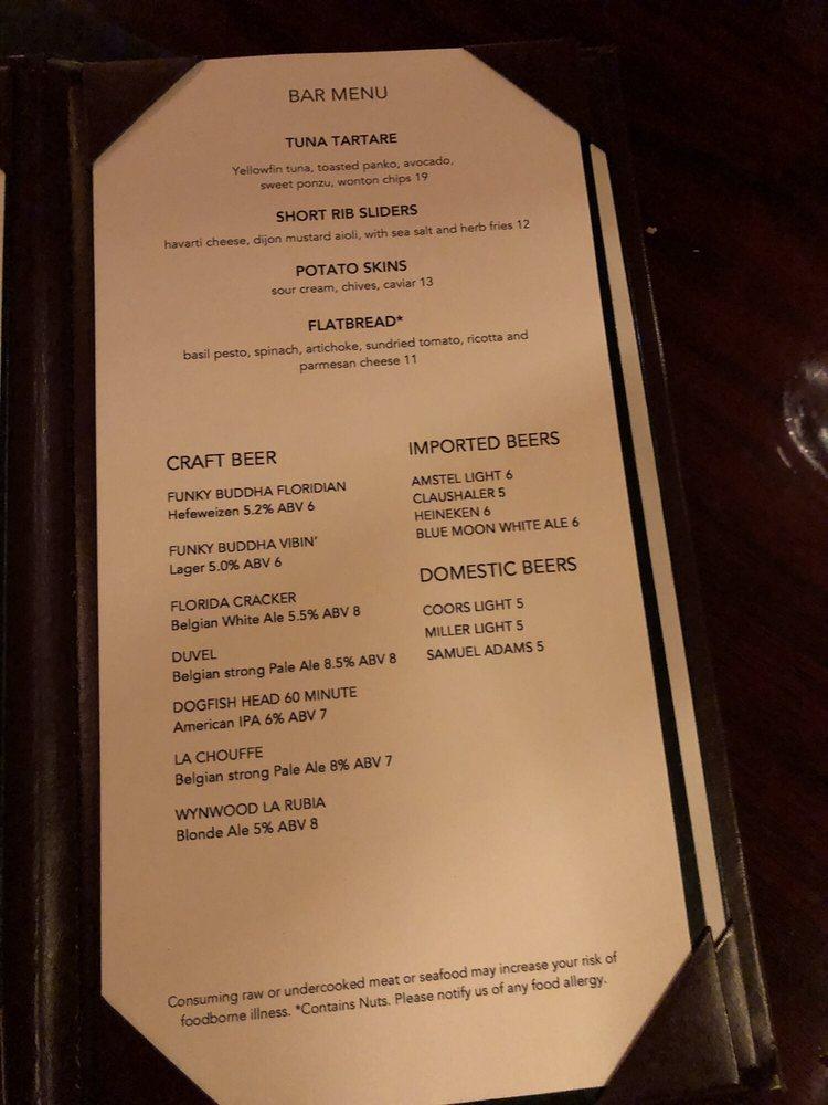 Menu at Christy's Restaurant, Coral Gables