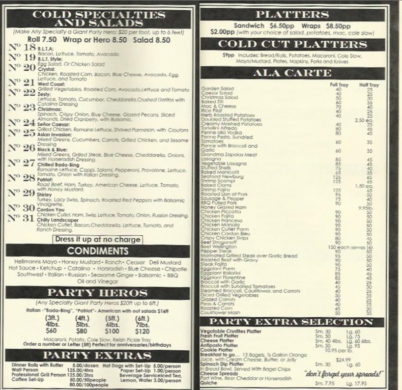 Menu at Greenway Deli, Greenlawn
