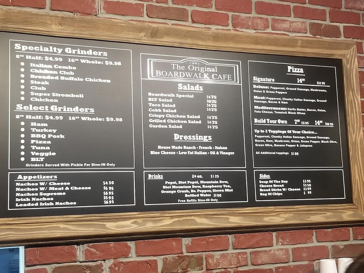 Menu at Boardwalk Cafe, Logansport