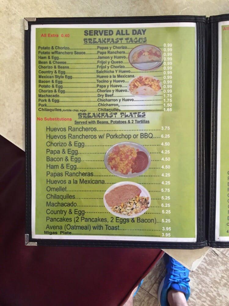 Carta del restaurante La Victoria, San Antonio