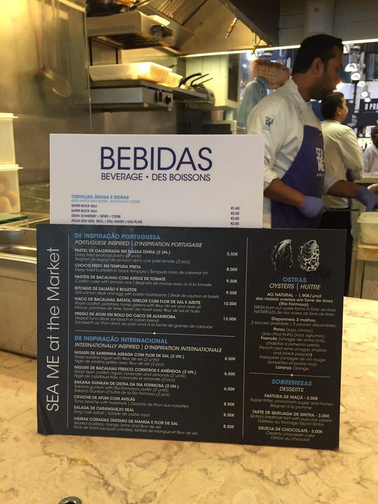 Menu at Sea Me restaurant, Lisbon, Avenida 24 de Julho