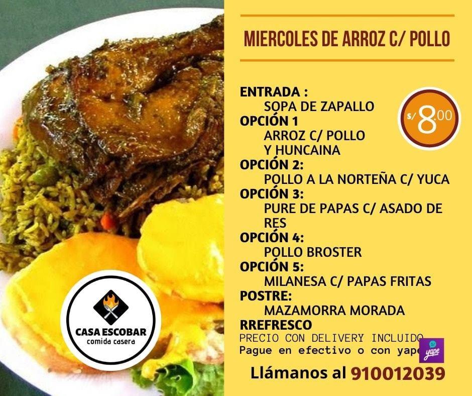 Menu at Casa Escobar, Ayacucho