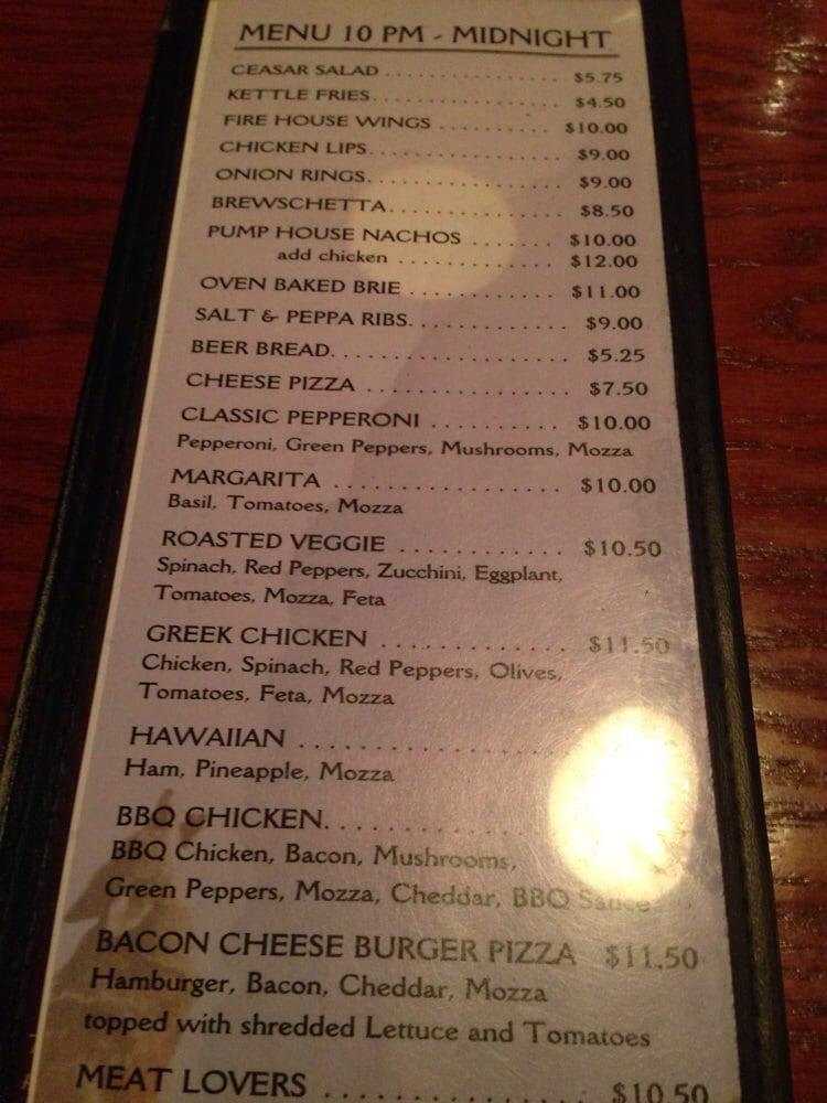 Menu at Pump House - Brewpub & Restaurant, Moncton