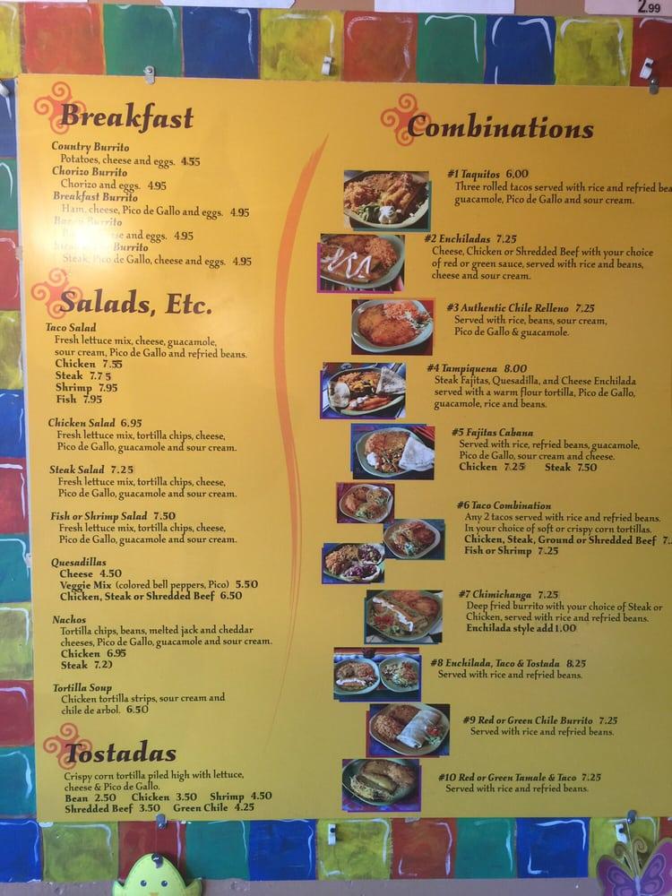 Menu at Salsa Cabana Mexican Grill restaurant, Mesa
