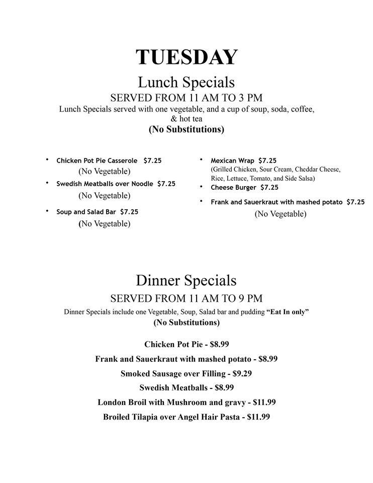 Menu at Sunset Family Restaurant, Birdsboro