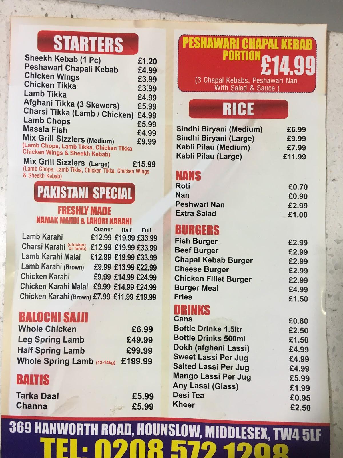 Menu at Taste of Pakistan Restaurant and Take away, London