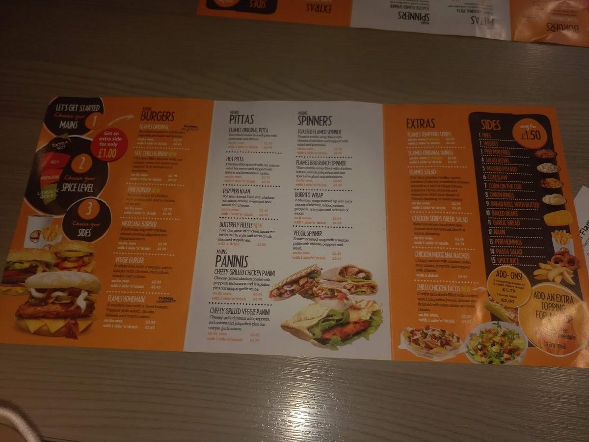 Menu at Chilli Flames Derby fast food, Derby