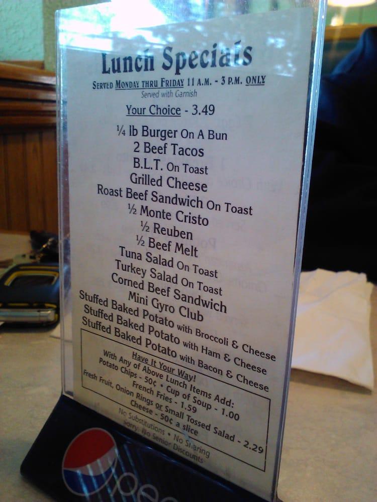 Menu at Hillcrest Family Restaurant, Kenosha