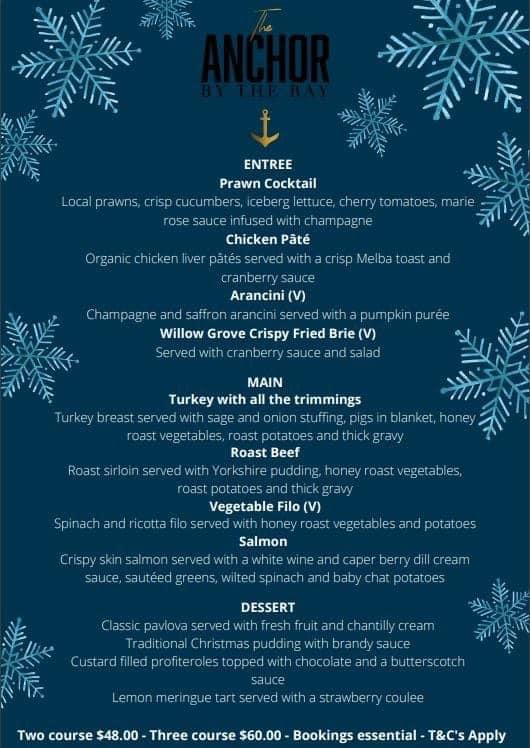 Menu at The Anchor by the Bay restaurant, Cleveland