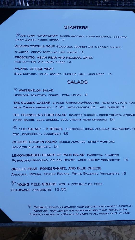 Menu at The Roof Garden BBQ, Beverly Hills, Santa Monica Blvd