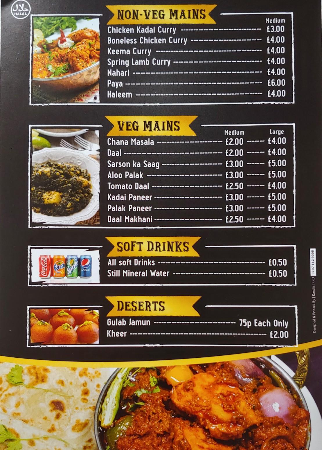Menu at Biryani Kitchen restaurant, Harrow