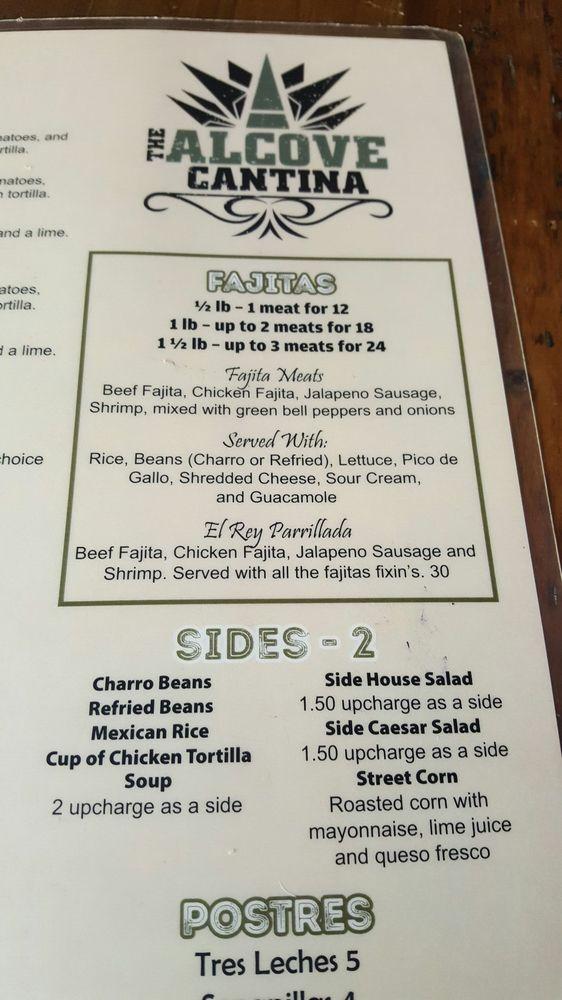 Menu at The Alcove Cantina pub & bar, Round Rock